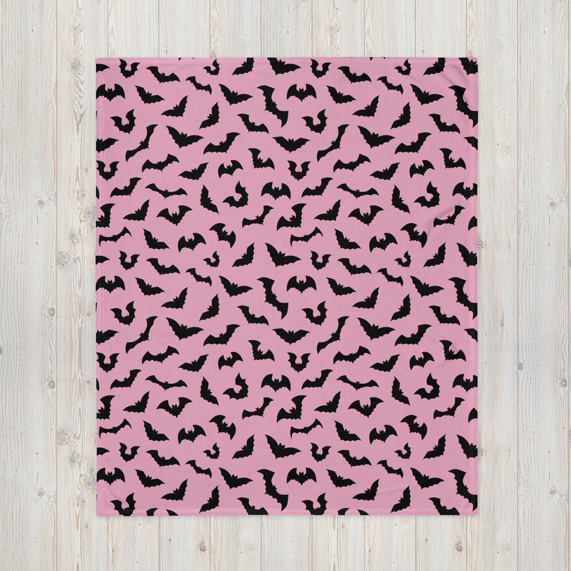 Pink Bats Throw Blanket | Pastel Goth Spooky Cute Girly Pink Bats ...