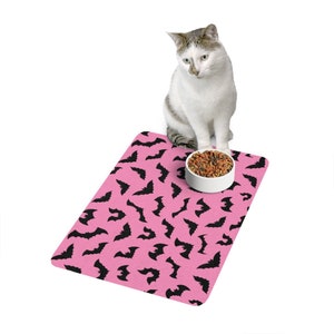 Pink Bats Pet Mat | Small - 12x18 Inch | Pastel Goth Cute Kawaii Punk ...