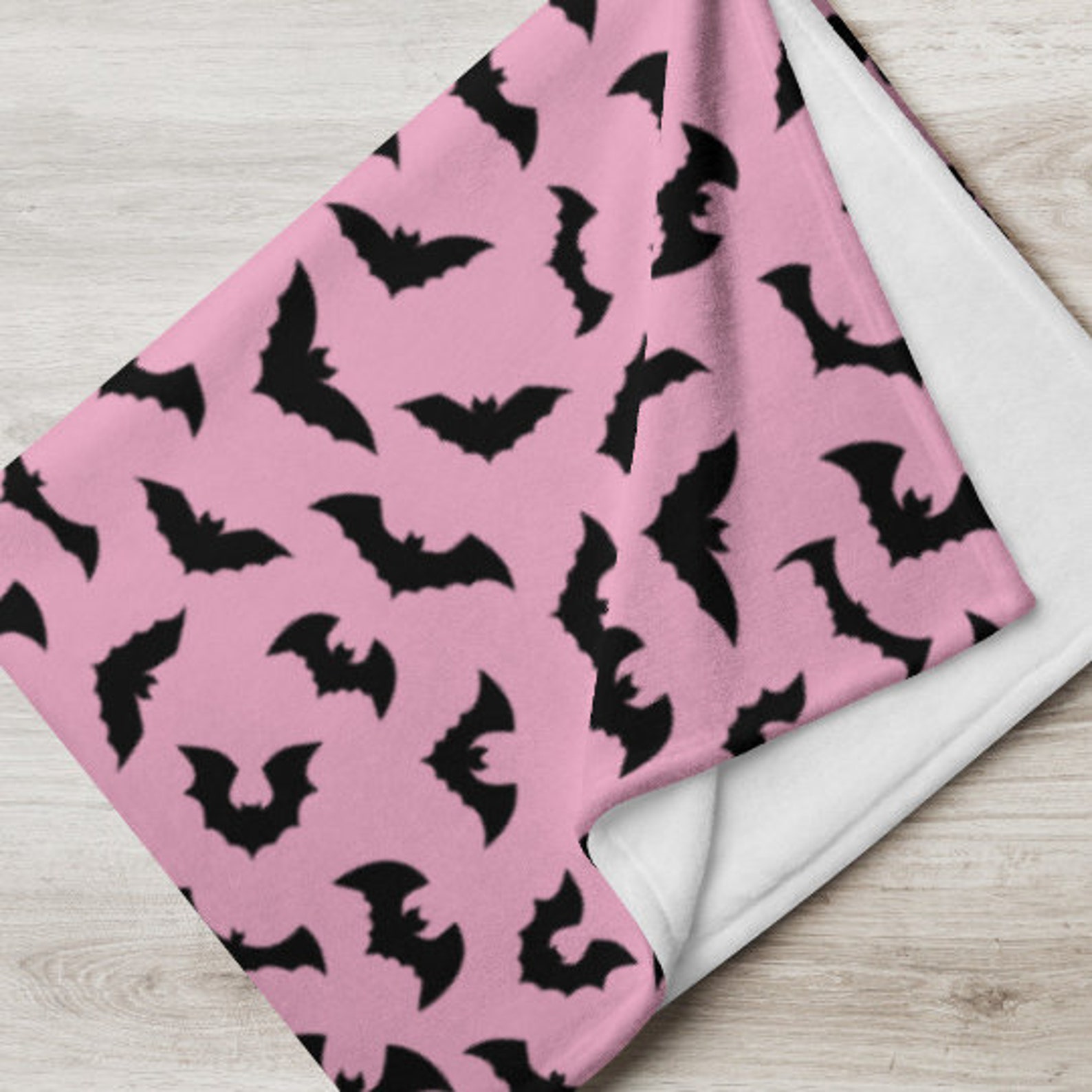 Pink Bats Throw Blanket Pastel Goth Spooky Cute Girly Pink - Etsy