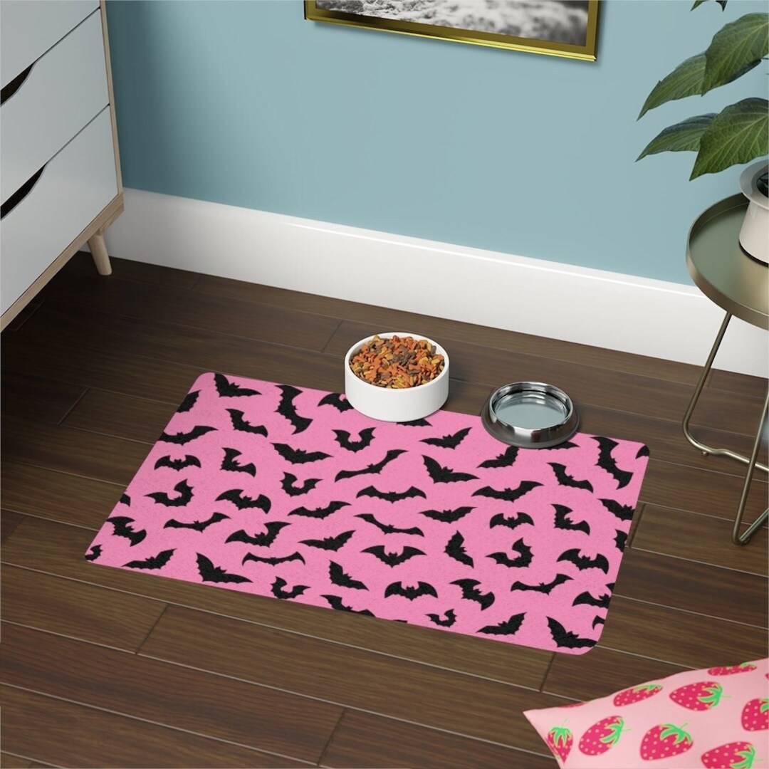 Pink Bats Pet Mat Small 12x18 Inch Pastel Goth Cute Kawaii Punk Spooky ...
