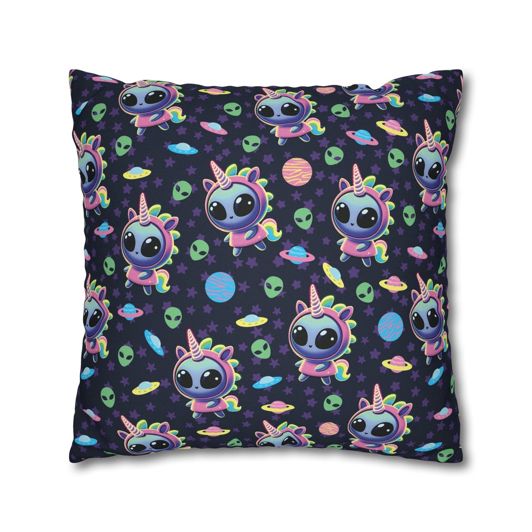 Kawaii Unicorn Alien Pillow Case Spooky Cute Punk Whimsy Weird Ufo ...