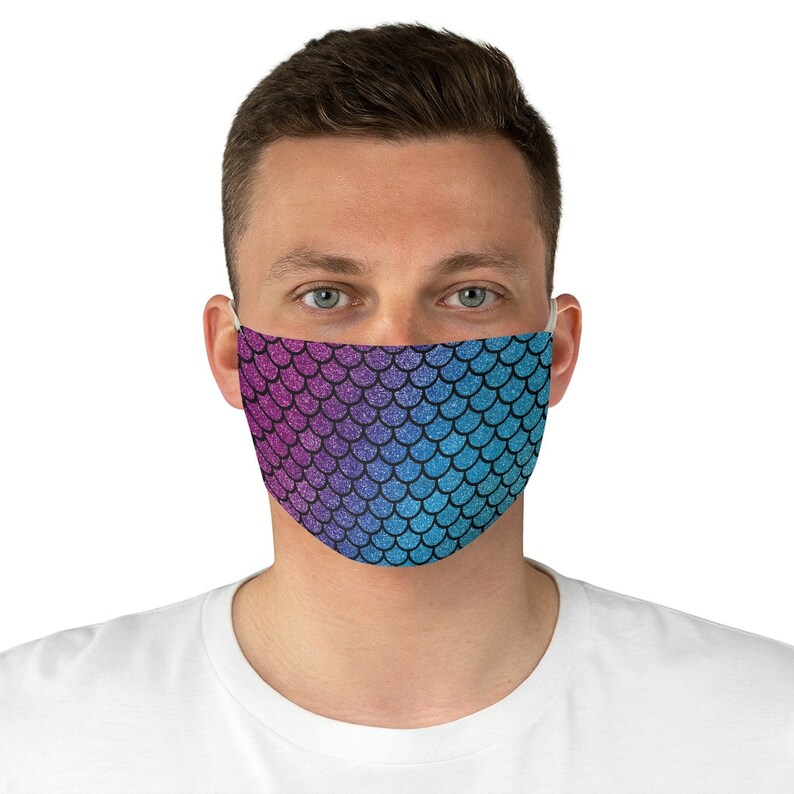 Mermaid Scales Face Mask | Glitter Magical Fish Scales Girly Diva ...