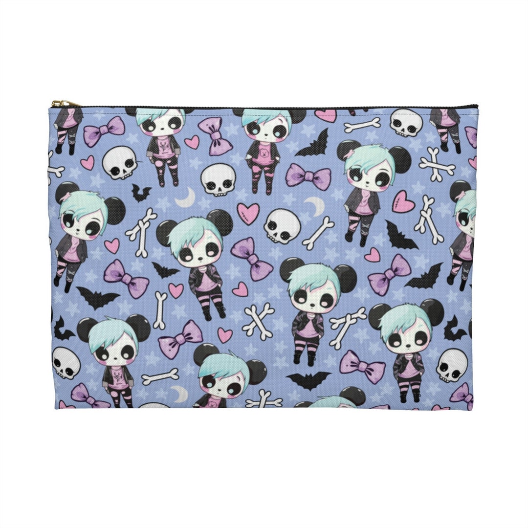 Pastel Goth Panda Girls Makeup Bag Accessory Pouch Spooky Cute Horror ...