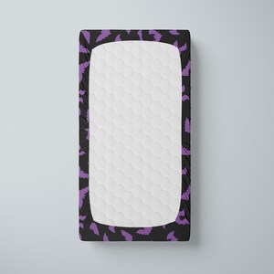 Pastel Goth Bats Baby Crib Sheets | Spooky and Cute, Purple Black ...