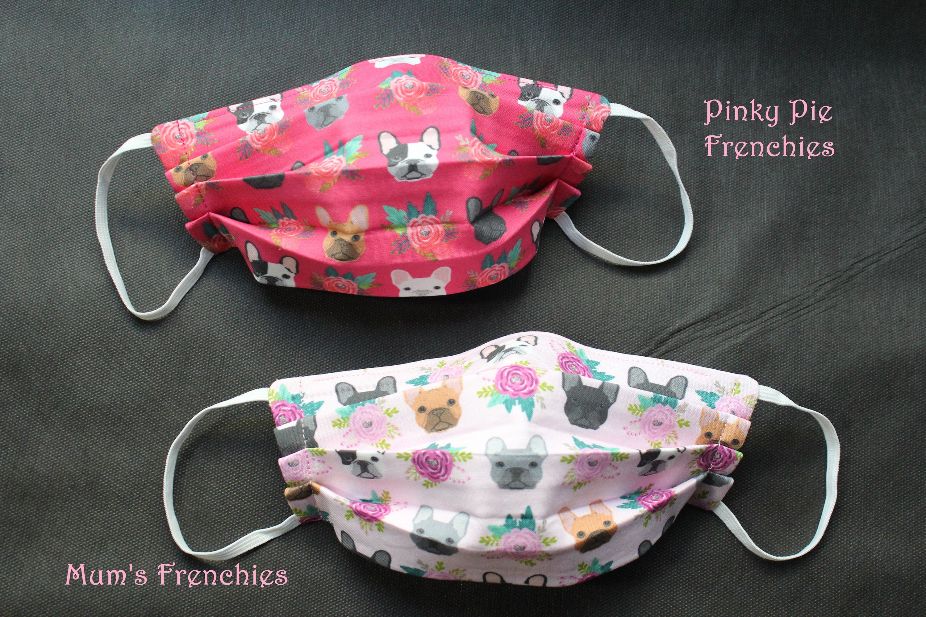 French Bulldog Cloth Face Mask-4 Ply With Nose Wire- 100% Cotton ...