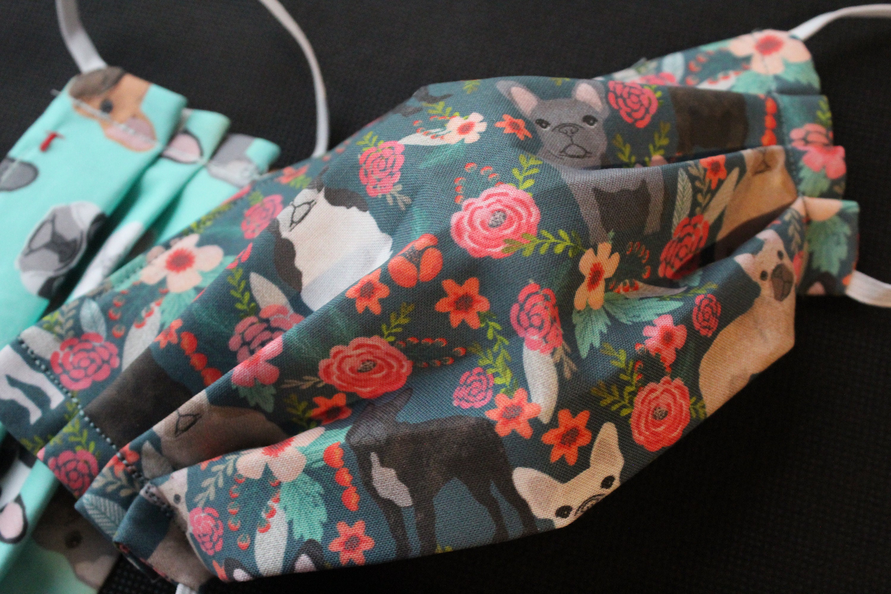 French Bulldog Cloth Face Mask-4 Ply With Nose Wire- 100% Cotton ...