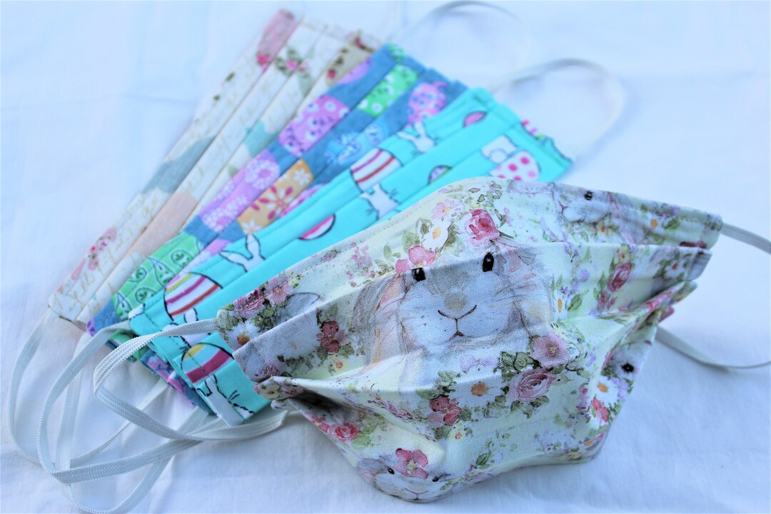 Spring Pastel Cloth Face Mask, 4 Ply With Nose Wire, 100% Cotton Spring ...