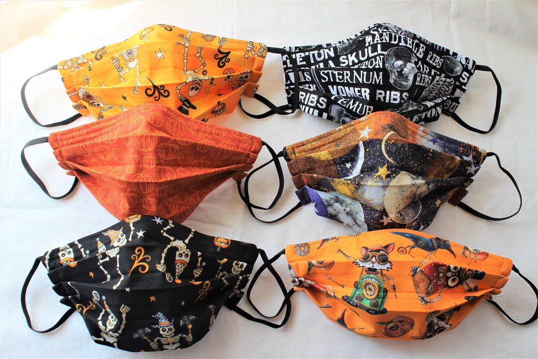 Fall Cloth Face Mask 4 Ply With Nose Wire 100% Cotton Fall, Face Mask ...