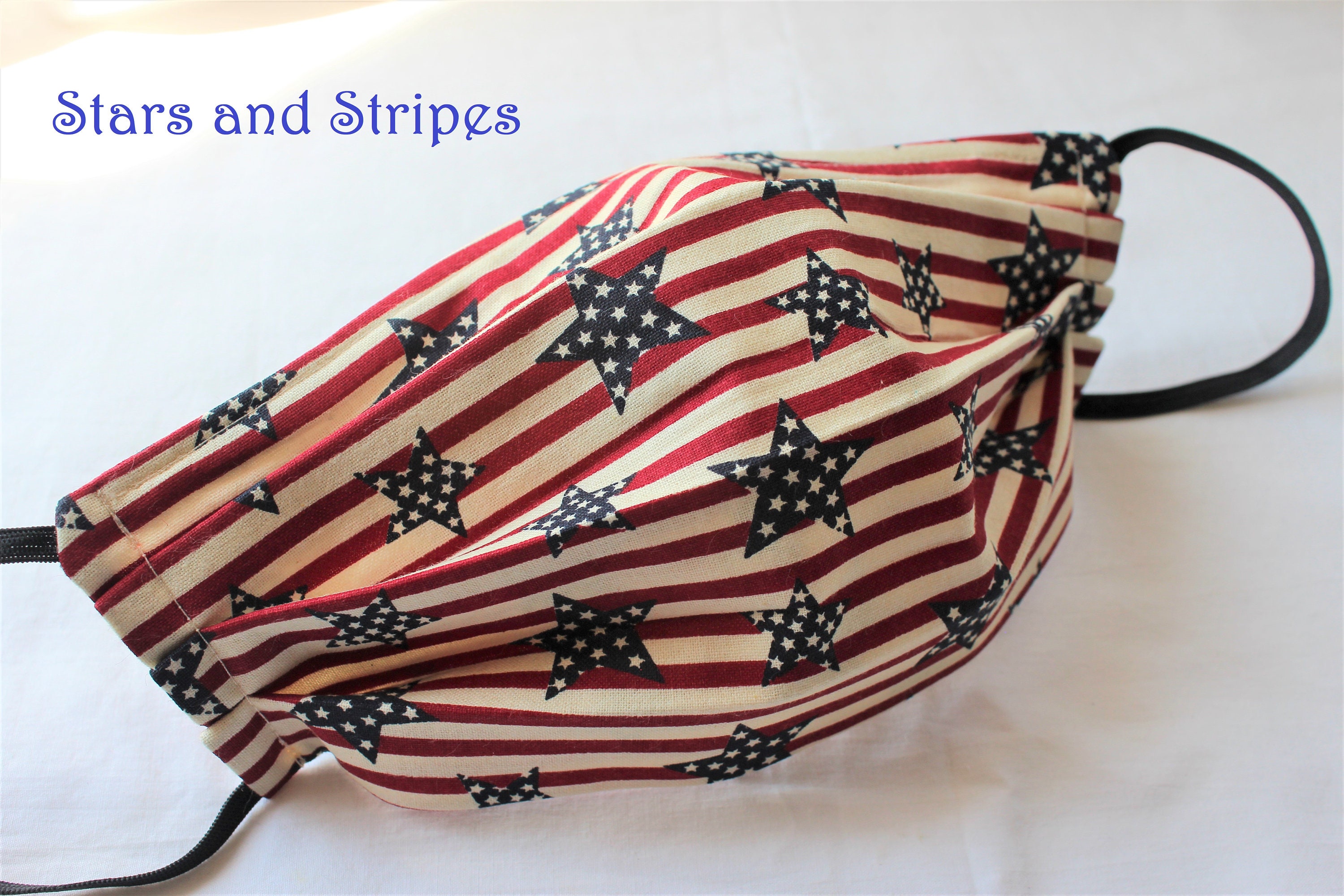 Patriotic Face Mask- 4 Ply With Nose Wire 100% Cotton American, Made in ...