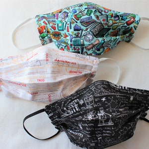 Cloth Face Mask- 4 Ply With Nose Wire 100% Cotton Back to School ...