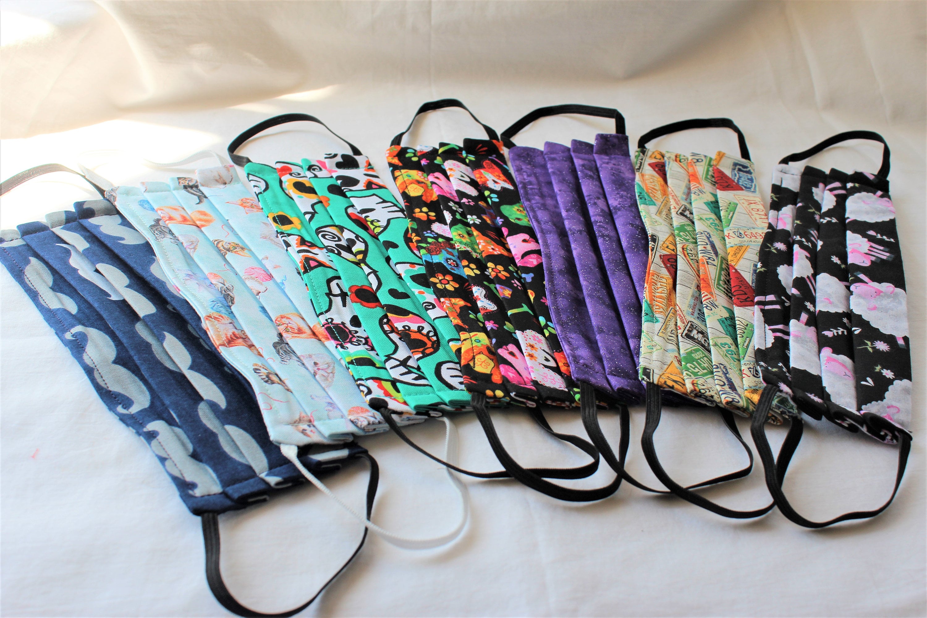 Cloth Face Mask 4 Ply with Nose Wire 100% Cotton Novelty | Etsy