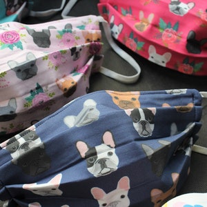 French Bulldog Cloth Face Mask-4 Ply With Nose Wire- 100% Cotton ...