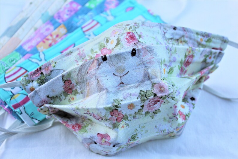 Spring Pastel Cloth Face Mask, 4 Ply With Nose Wire, 100% Cotton Spring ...