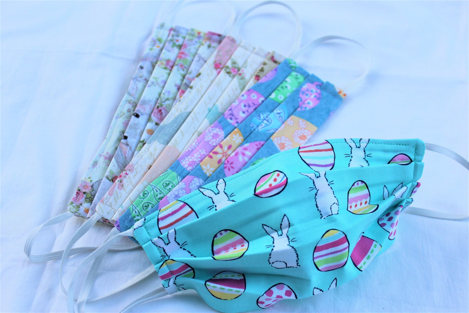 Spring Pastel Cloth Face Mask, 4 Ply With Nose Wire, 100% Cotton Spring ...