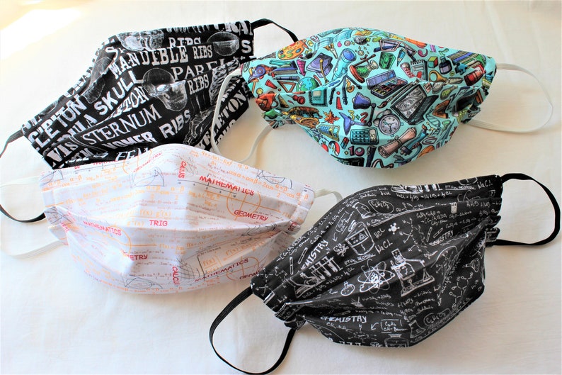 Cloth Face Mask- 4 Ply With Nose Wire 100% Cotton Back to School ...