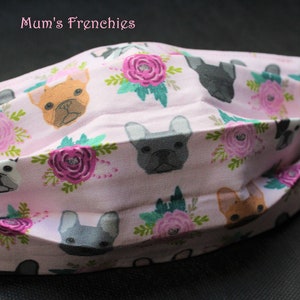 French Bulldog Cloth Face Mask-4 Ply With Nose Wire- 100% Cotton ...