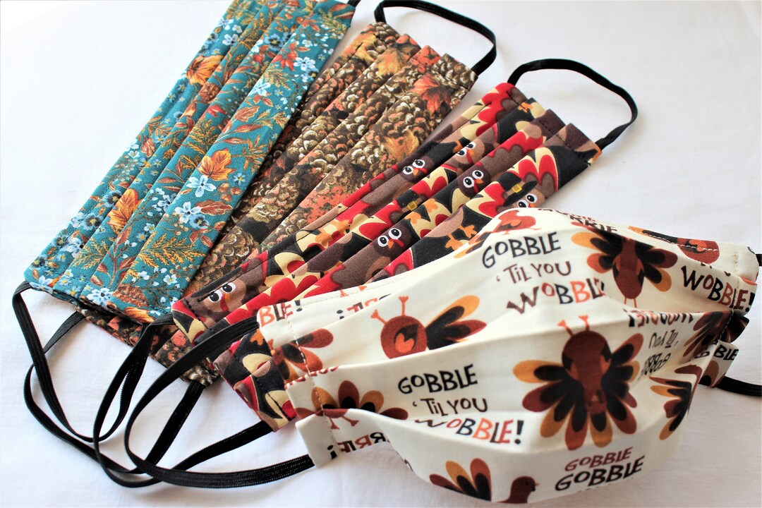 Fall and Woodland Cloth Face Mask- 4 Layers With Nose Wire- 100% Cotton ...