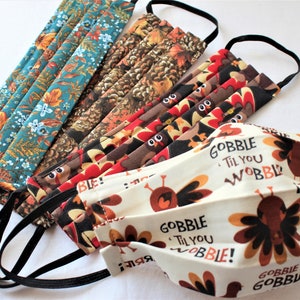 Fall and Woodland Cloth Face Mask- 4 Layers With Nose Wire- 100% Cotton ...