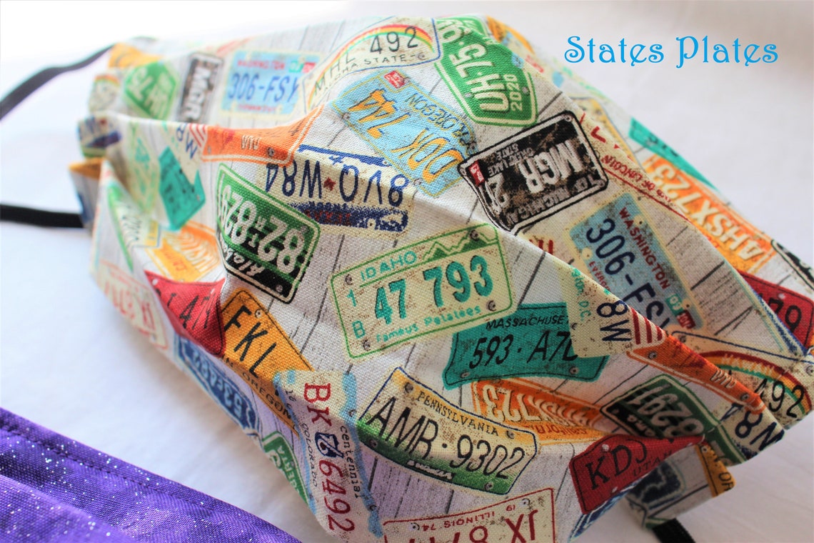 Cloth Face Mask- 4 Ply With Nose Wire- 100% Cotton Novelty Prints ...