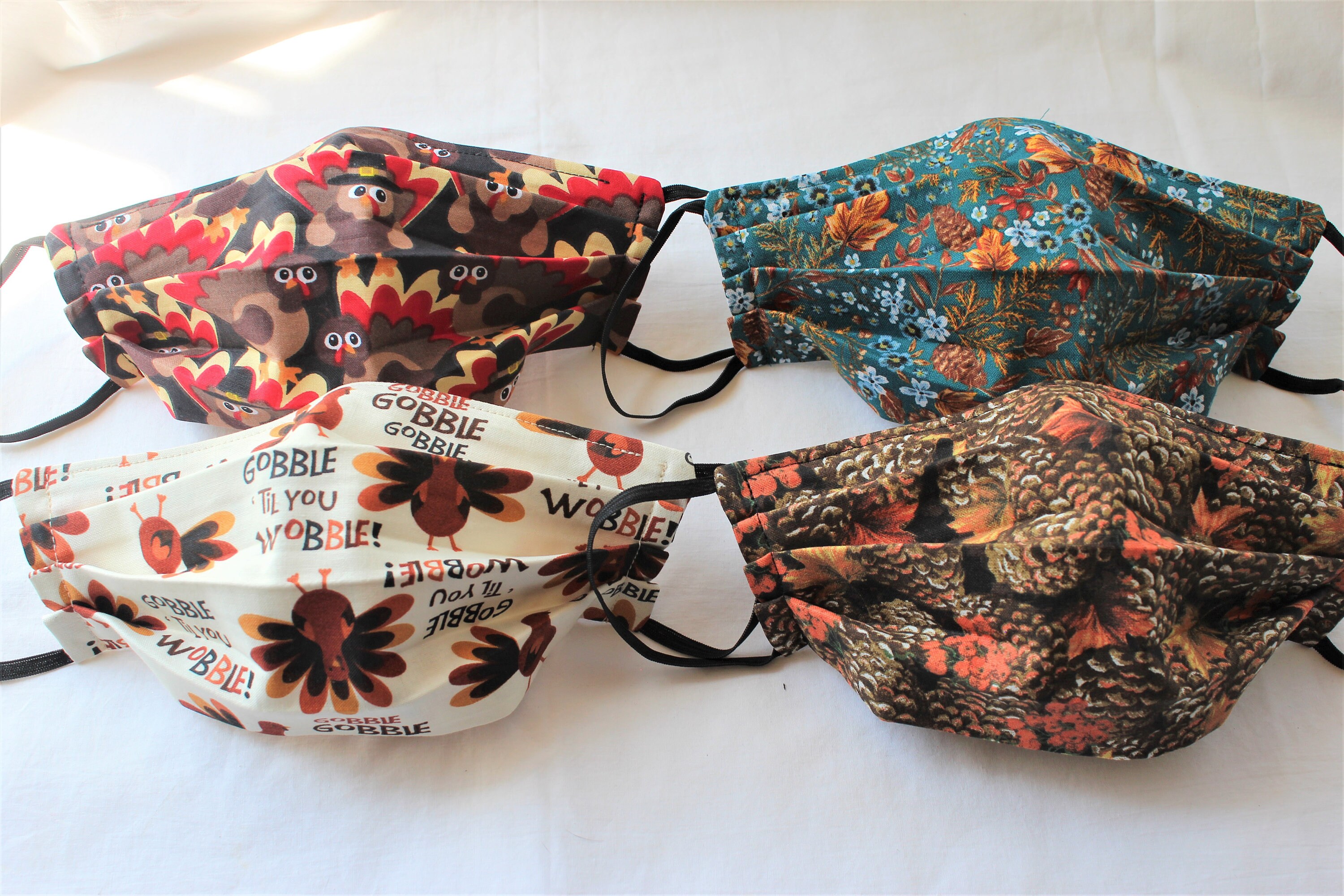 Fall and Woodland Cloth Face Mask- 4 Layers With Nose Wire- 100% Cotton ...