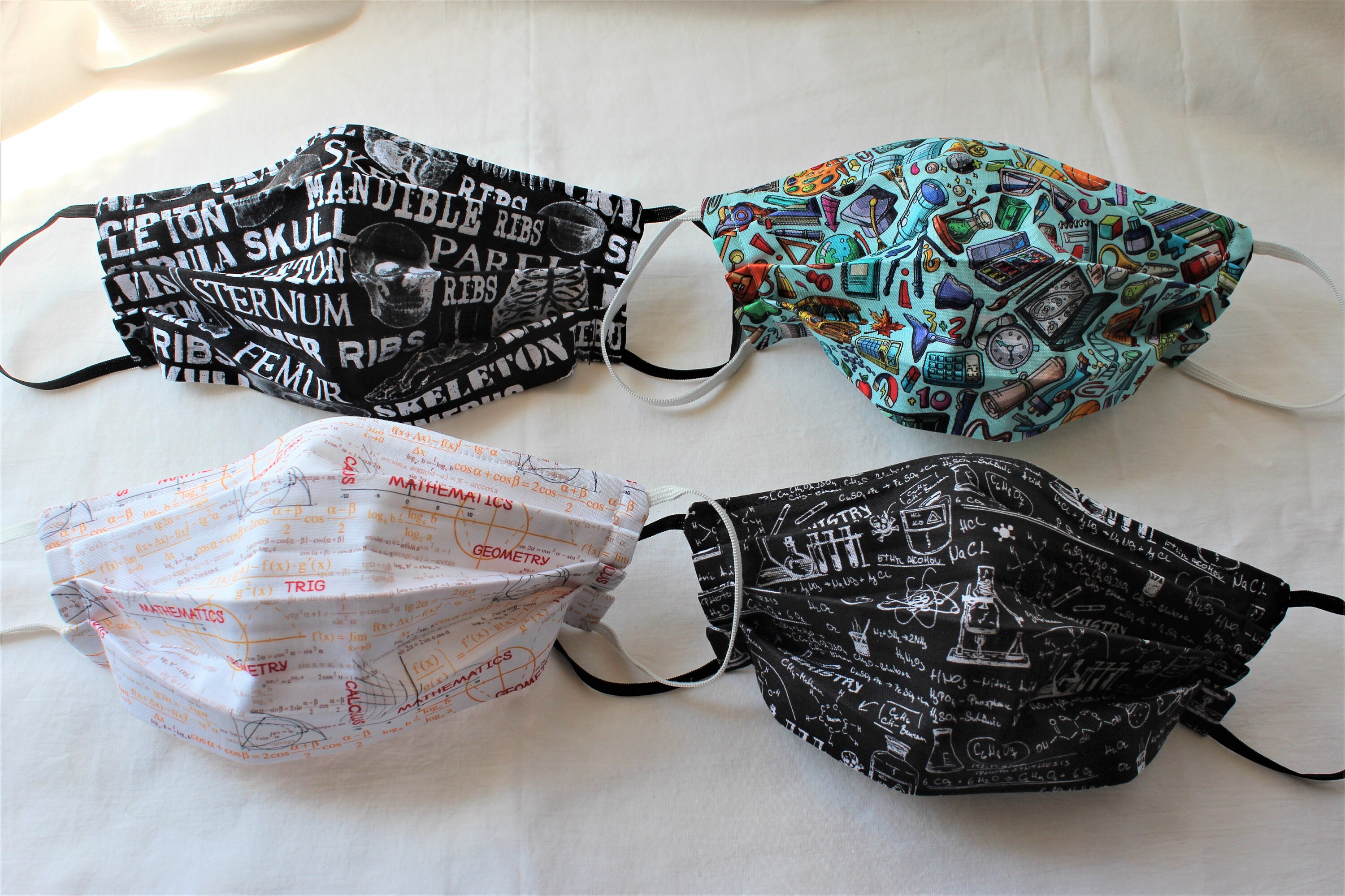 Cloth Face Mask 4 Ply With Nose Wire 100% Cotton Back to | Etsy