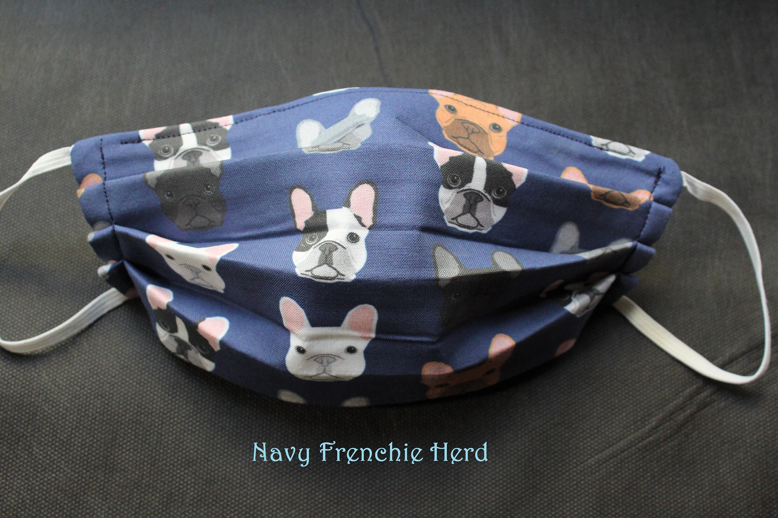 French Bulldog Cloth Face Mask-4 Ply With Nose Wire- 100% Cotton ...
