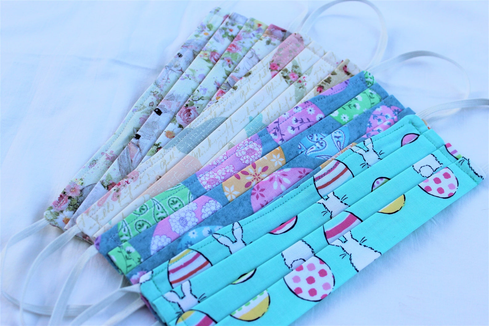 Spring Pastel Cloth Face Mask, 4 Ply With Nose Wire, 100% Cotton Spring ...