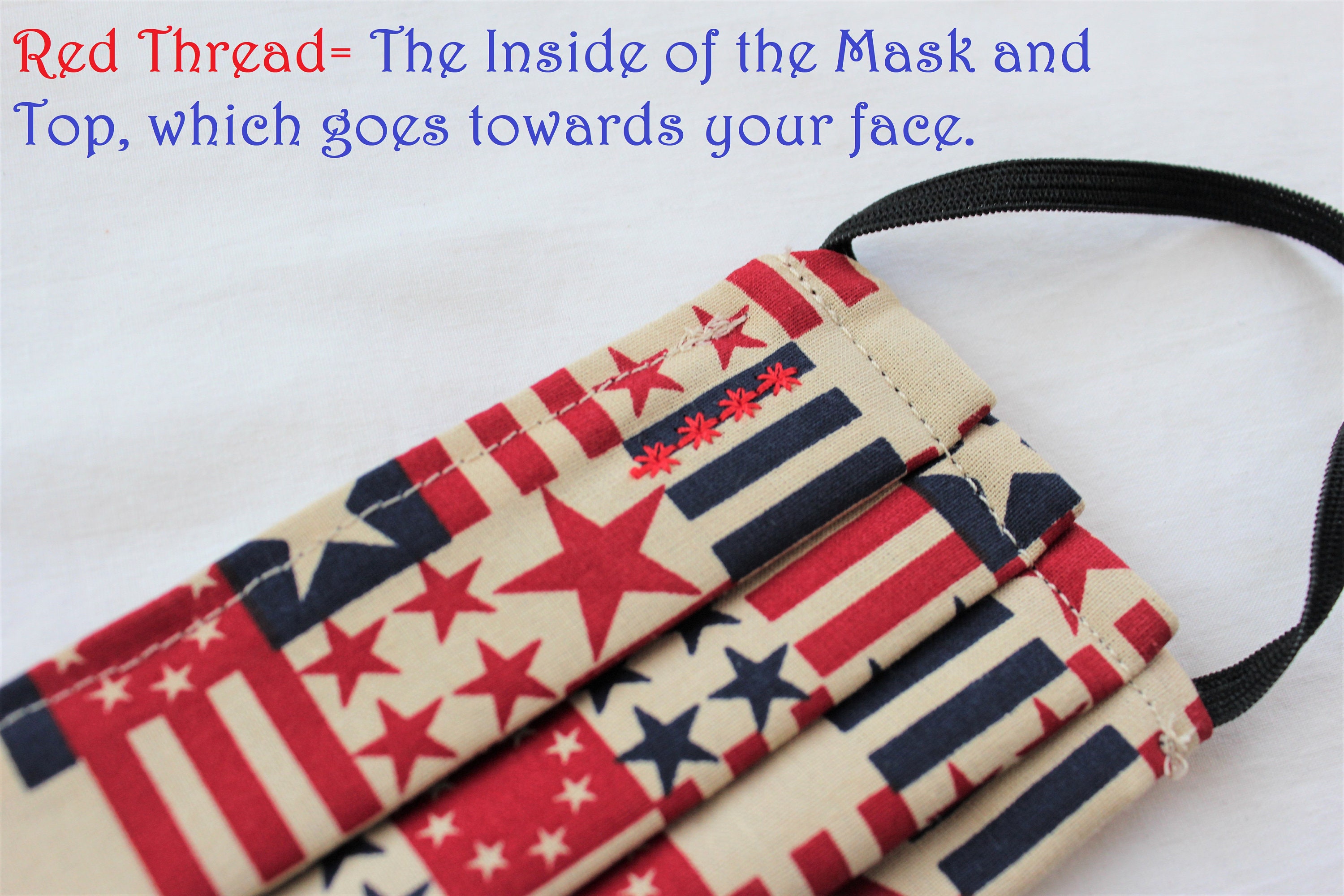 Patriotic Face Mask 4 Ply With Nose Wire 100% Cotton - Etsy