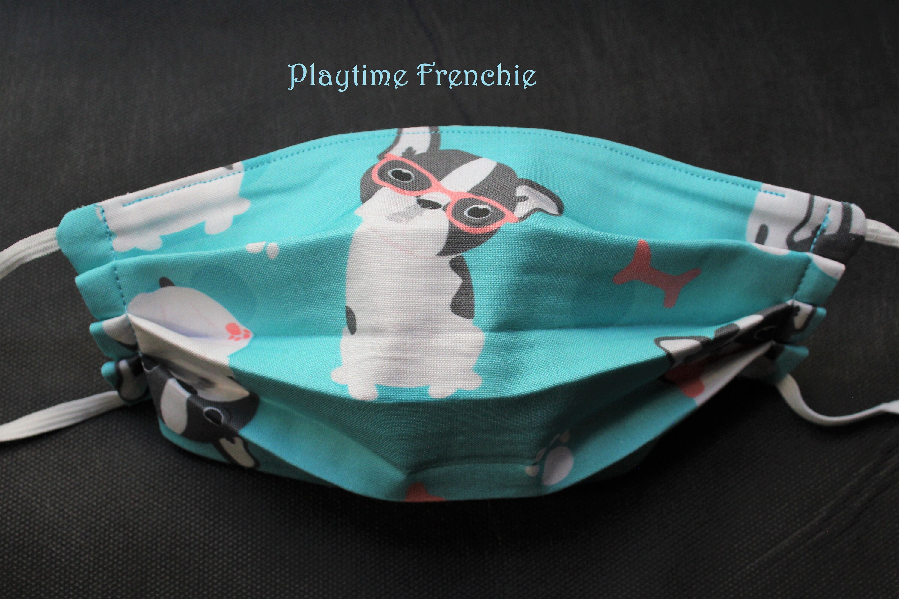 French Bulldog Cloth Face Mask-4 Ply With Nose Wire- 100% Cotton ...
