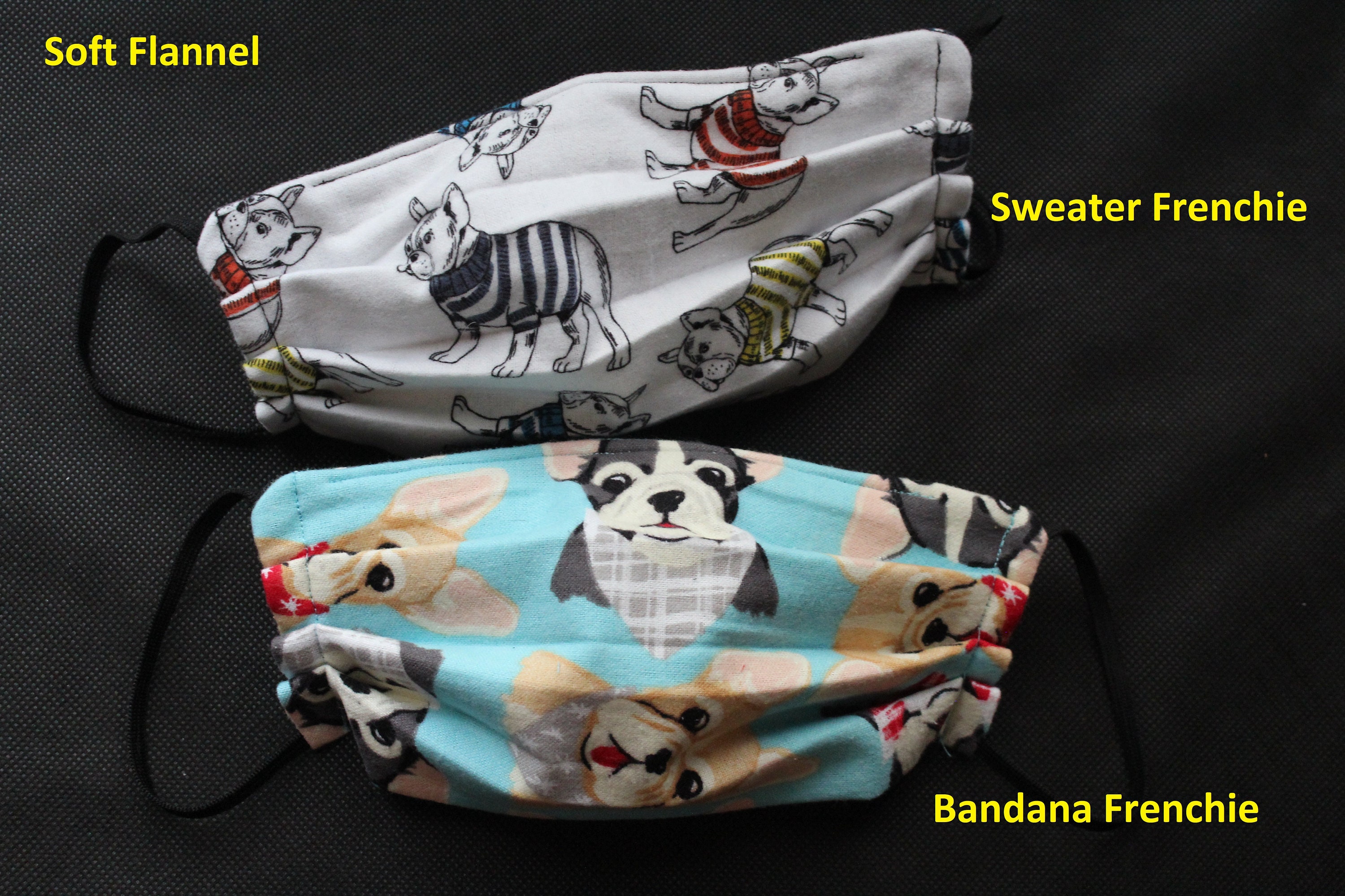 French Bulldog Cloth Face Mask-4 Ply With Nose Wire- 100% Cotton ...
