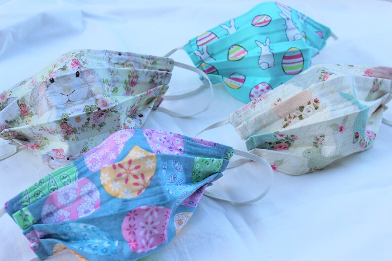 Spring Pastel Cloth Face Mask, 4 Ply With Nose Wire, 100% Cotton Spring ...