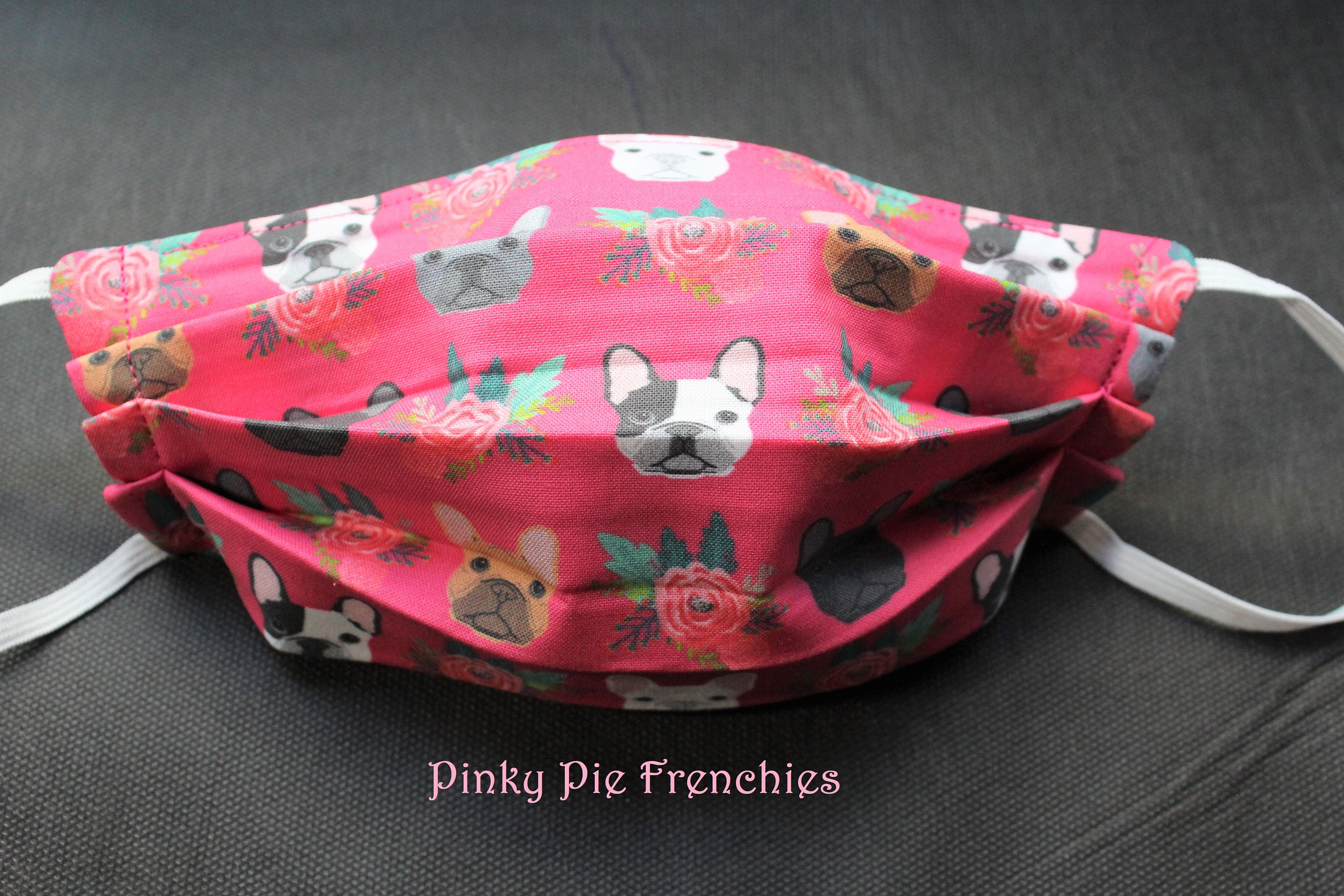 French Bulldog Cloth Face Mask-4 Ply With Nose Wire- 100% Cotton ...