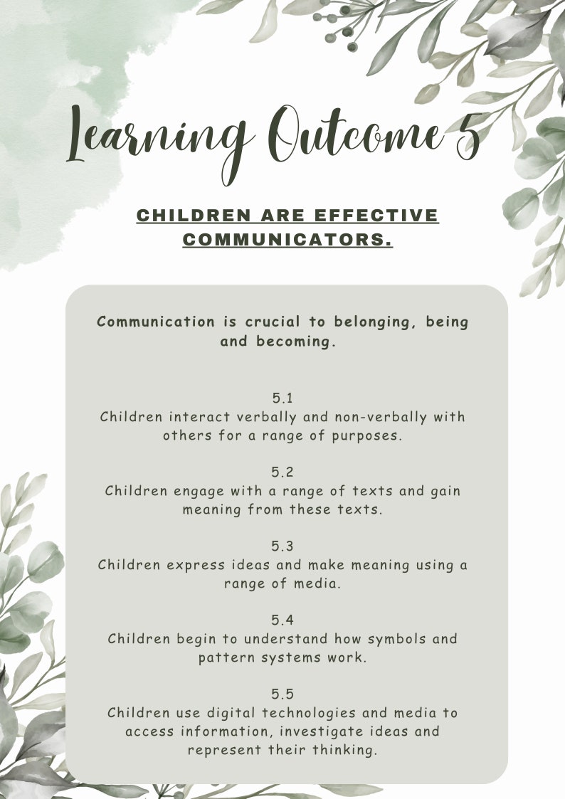 EYLF Version 2.0 Introductory Bundle Eucalyptus - Etsy