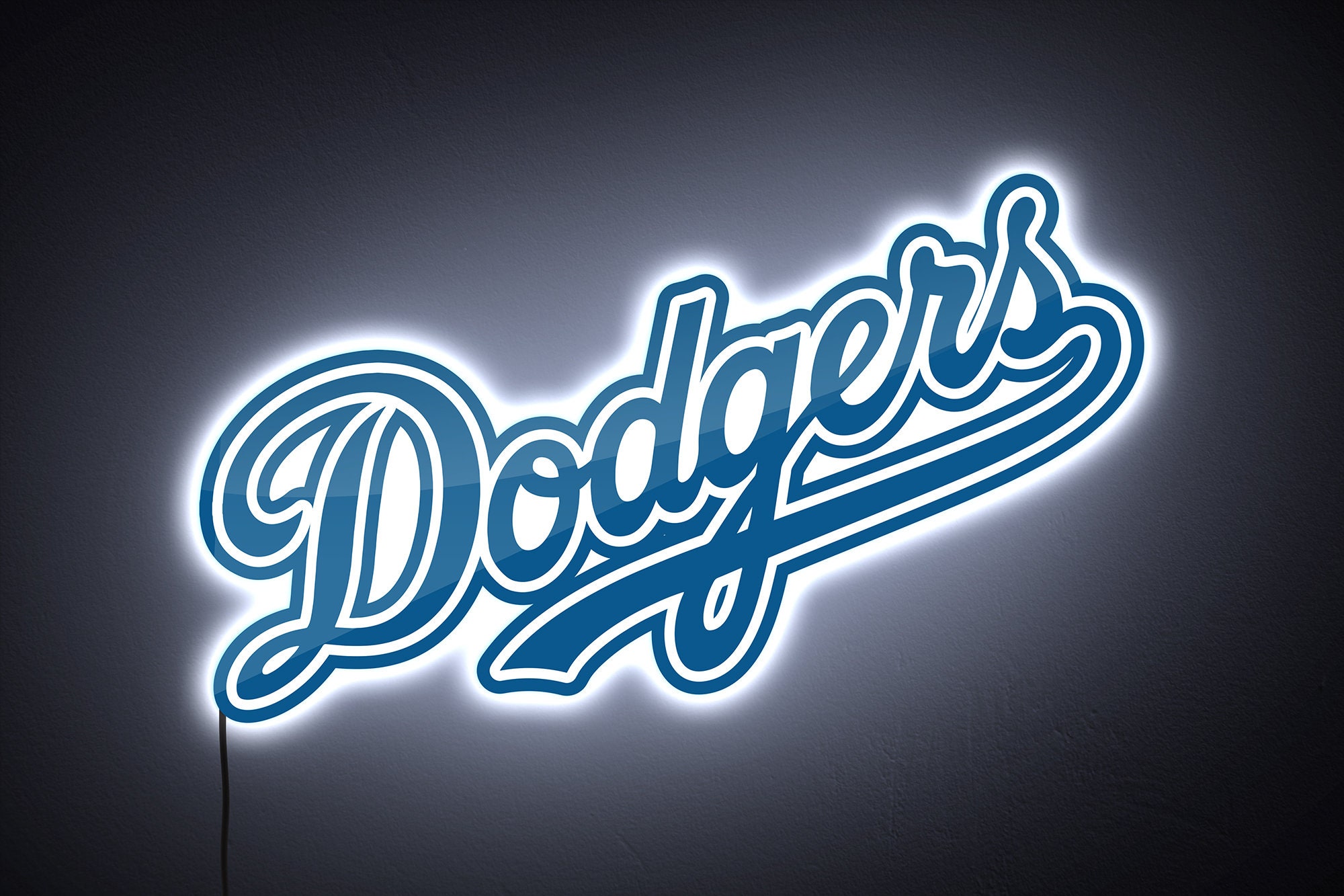 Los Angeles Dodgers LED Backlit Sign MLB Wall Decor Baseball | Etsy