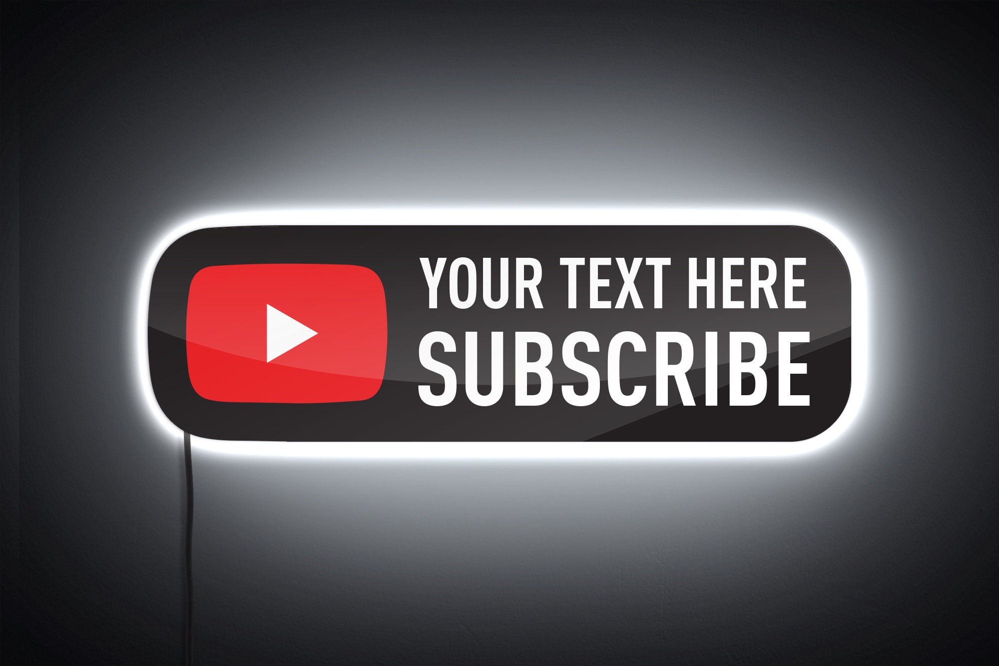 Personalized Youtube Subscribe LED Backlit Sign Social Media | Etsy