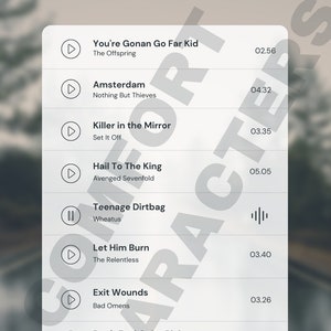 Digital Comfort Character Playlist - Etsy