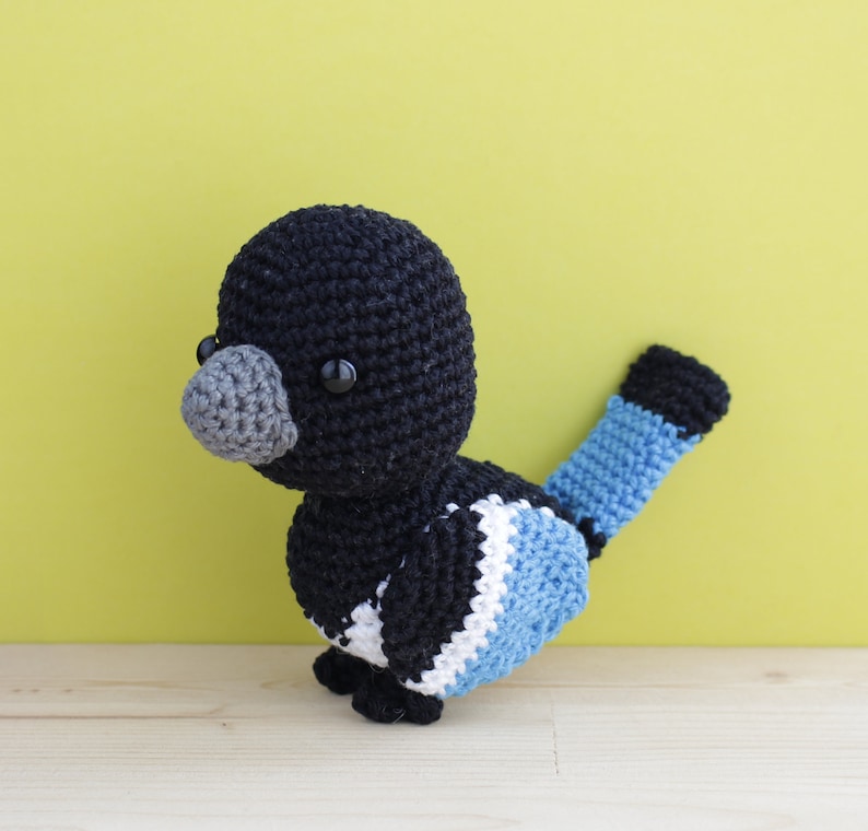 Mica the Magpie - Amigurumi Magpie - Crochet PDF Pattern - Etsy