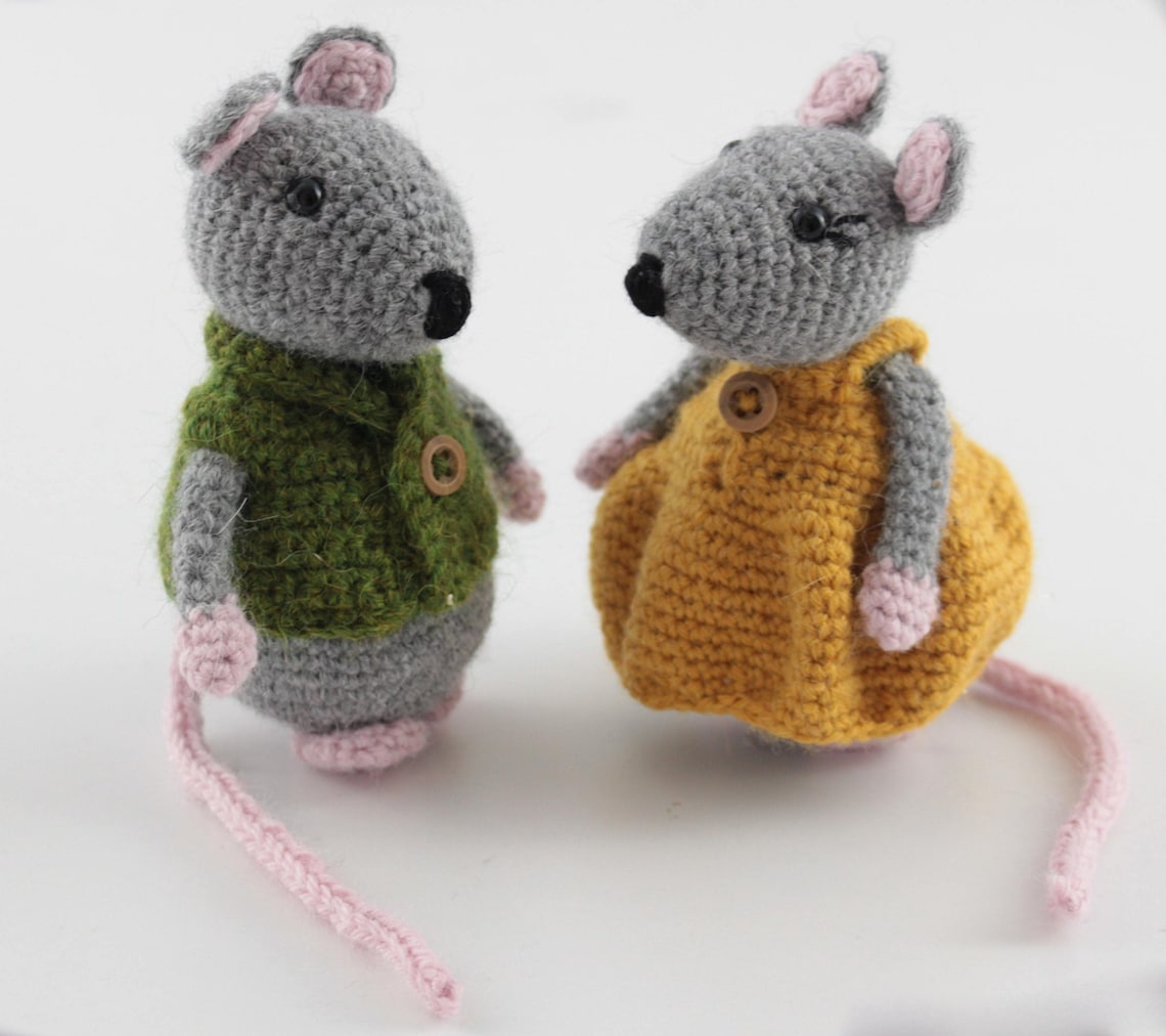 Bela and Berry Mice Crochet Mice Amigurumi Mice Crochet - Etsy