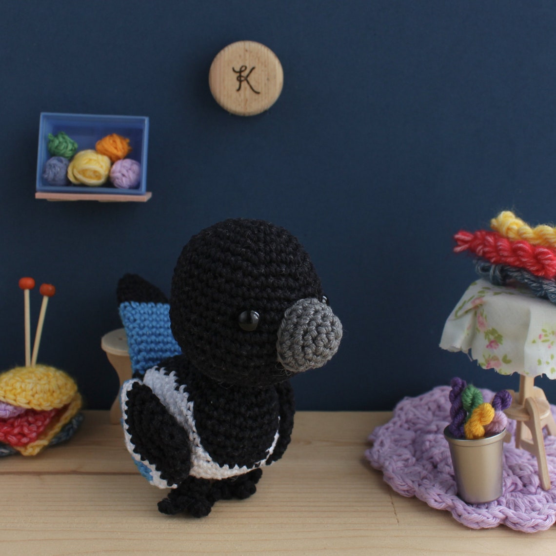 Mica the Magpie Amigurumi Magpie Crochet PDF Pattern | Etsy