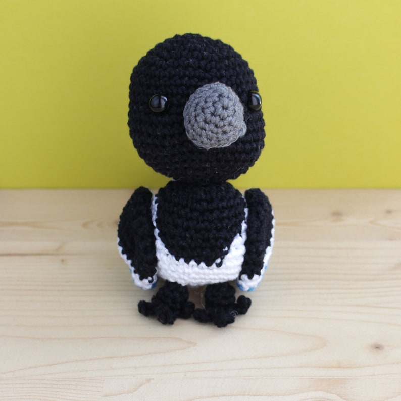 Mica the Magpie - Amigurumi Magpie - Crochet PDF Pattern - Etsy
