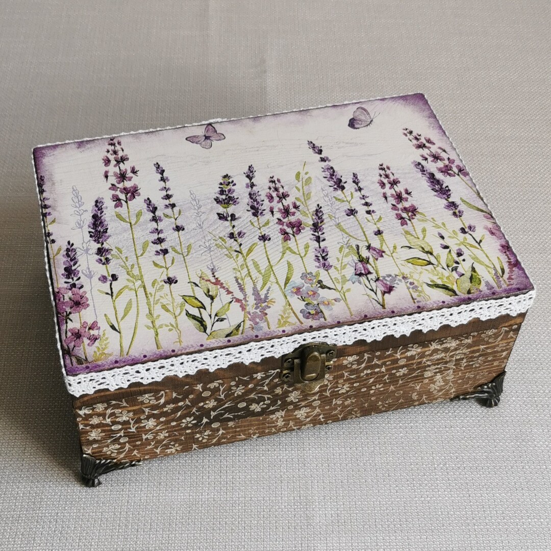 Wooden Tea Box, Decorated Box, Customizable Tea Box 6 Compartments ...