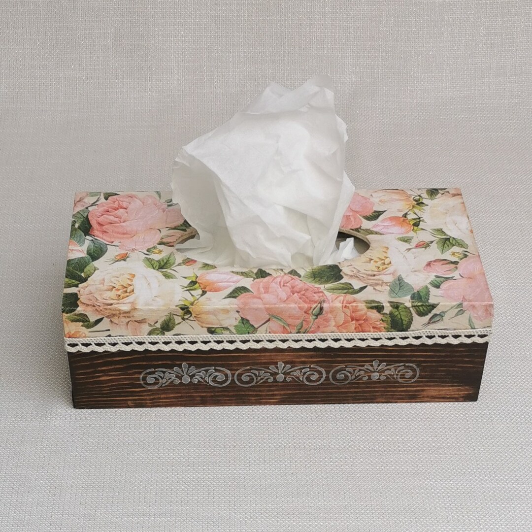 Rectangular Wood Tissue Box, Tissue Storage, Fancy Refillable Tissue ...