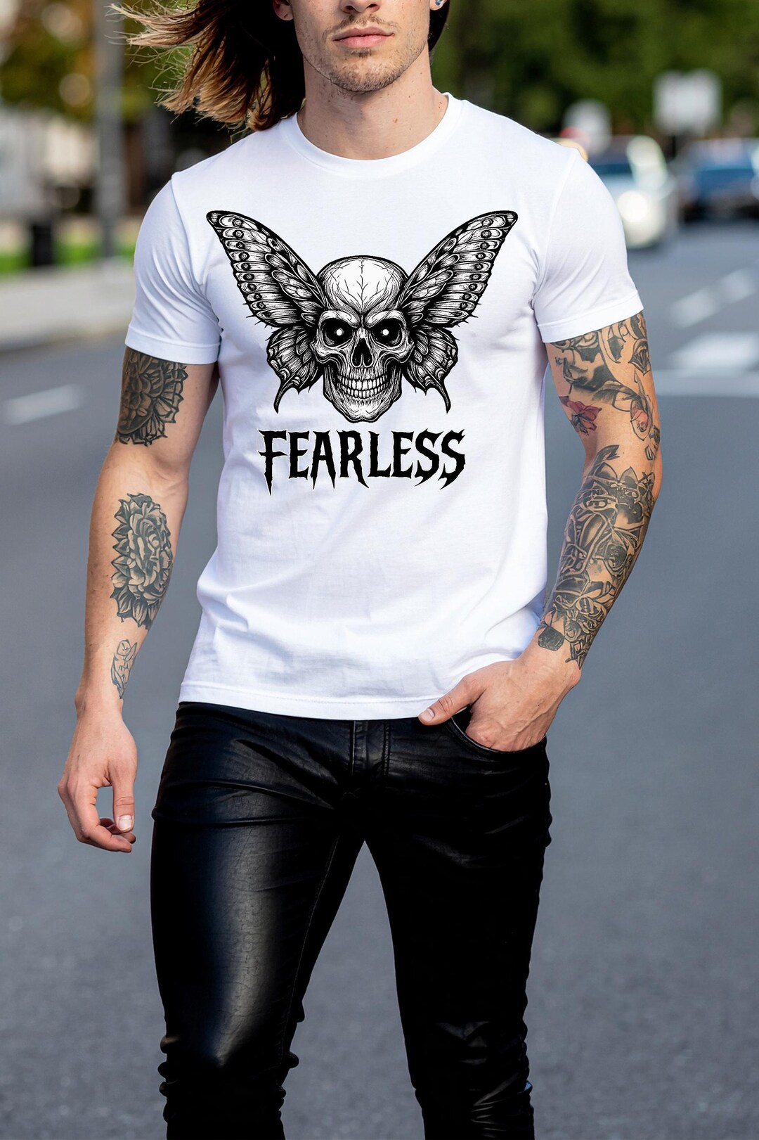 Fearless Skull Butterfly PNG | Gothic Tattoo T-shirt Design | Dark ...