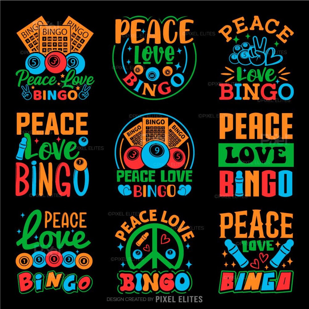 Peace Love Bingo SVG | Funny Bingo Quote T-shirt Design - Etsy