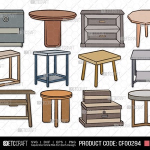 Side Table SVG, Side Table Clipart, Round Table Svg, Decorative Table ...