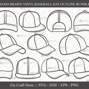 Baseball Hat Outline SVG Cut File Baseball Cap Svg Cap Svg - Etsy