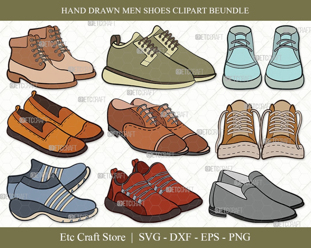 Man Shoes SVG Shoes Clipart Mens Footwear Svg Classic Shoes - Etsy