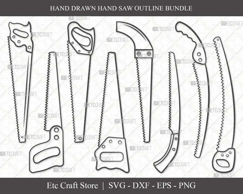 Hand Saw Outline SVG Cut File Meat Hand Saws Svg - Etsy Australia