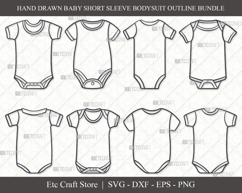 Baby Bodysuit SVG Romper Suit Outline Infant Onesie Svg - Etsy
