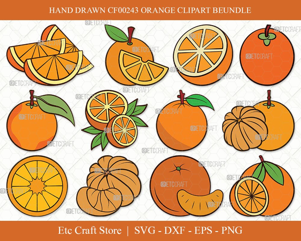 Naranja SVG Naranja Clipart Frutas Svg Orange Slice Svg - Etsy España